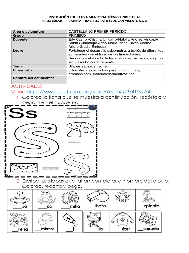 Castellano Sa-Se-Si-So-Su | PDF