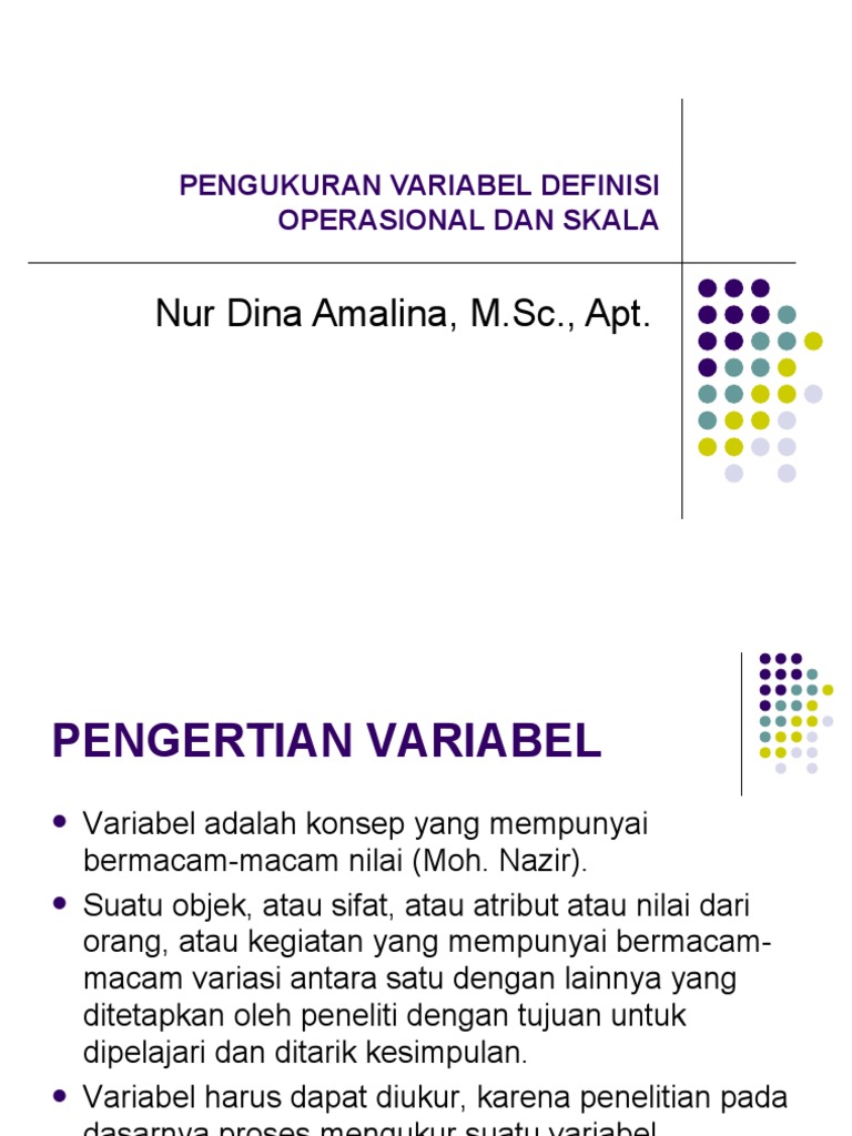 Pengukuran Variabel Definisi Operasional Dan Skala | PDF