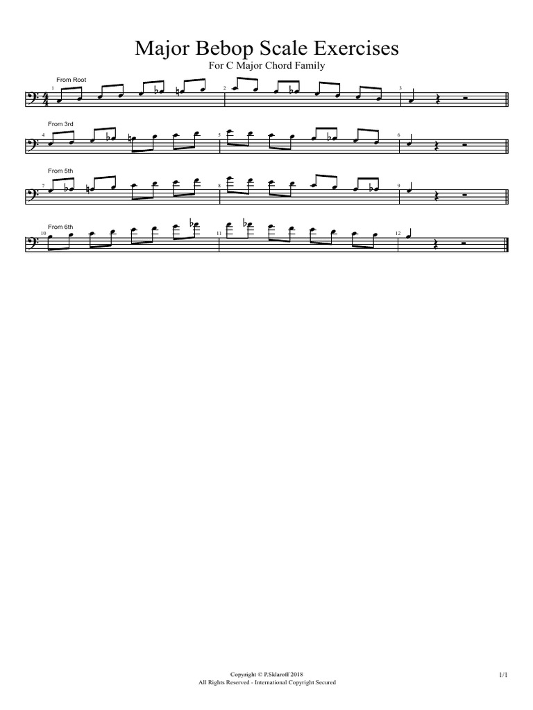 Major Bebop Scale Exercises | PDF