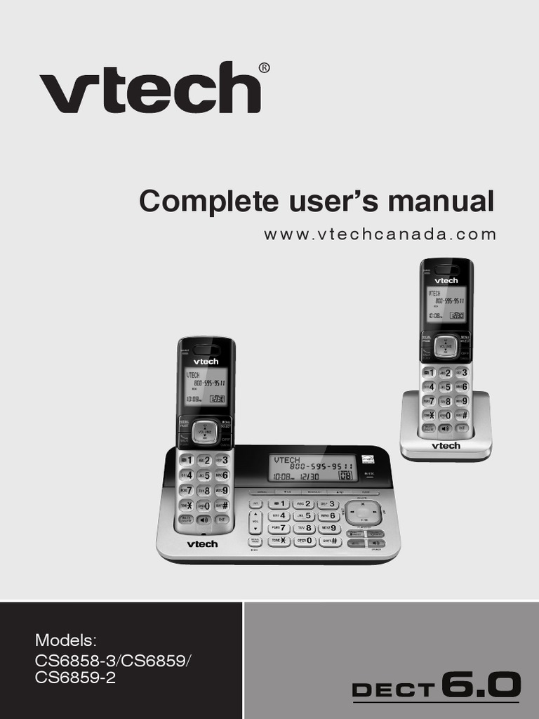 Vtech Vtech Cordless Telephone cs6858 3 Users Manual 392414 | PDF ...