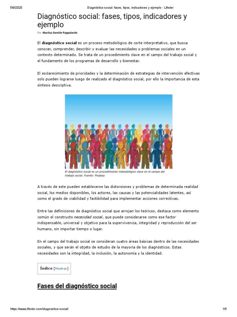 Diagnóstico Social: Fases y Tipos | PDF | Trabajo Social | Las emociones