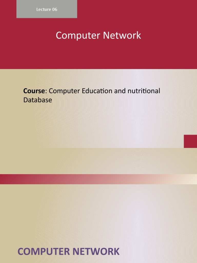 Computer Network: Course: Computer Education and Nutritional | PDF ...