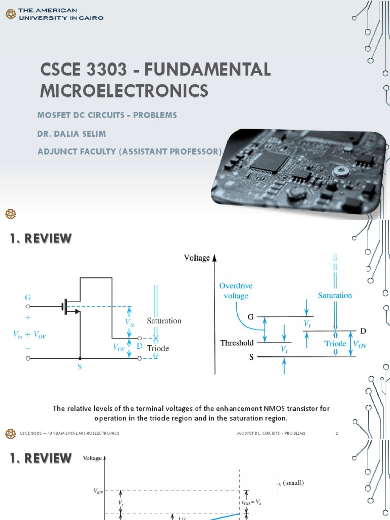 Csce 3303 - Fundamental Microelectronics | PDF | Mosfet | Transistor