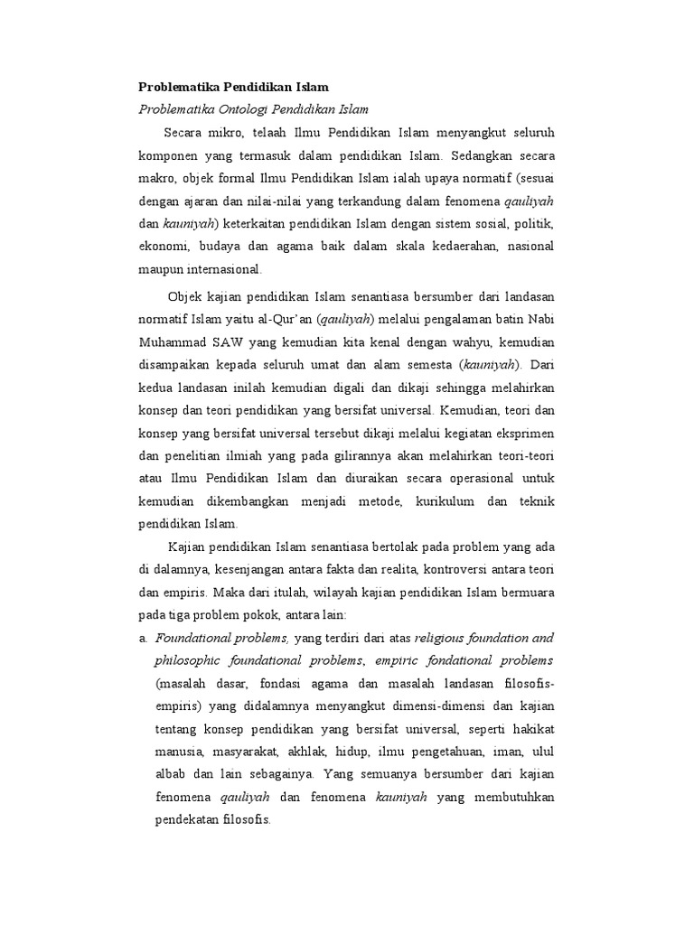 Problematika Pendidikan Islam | PDF