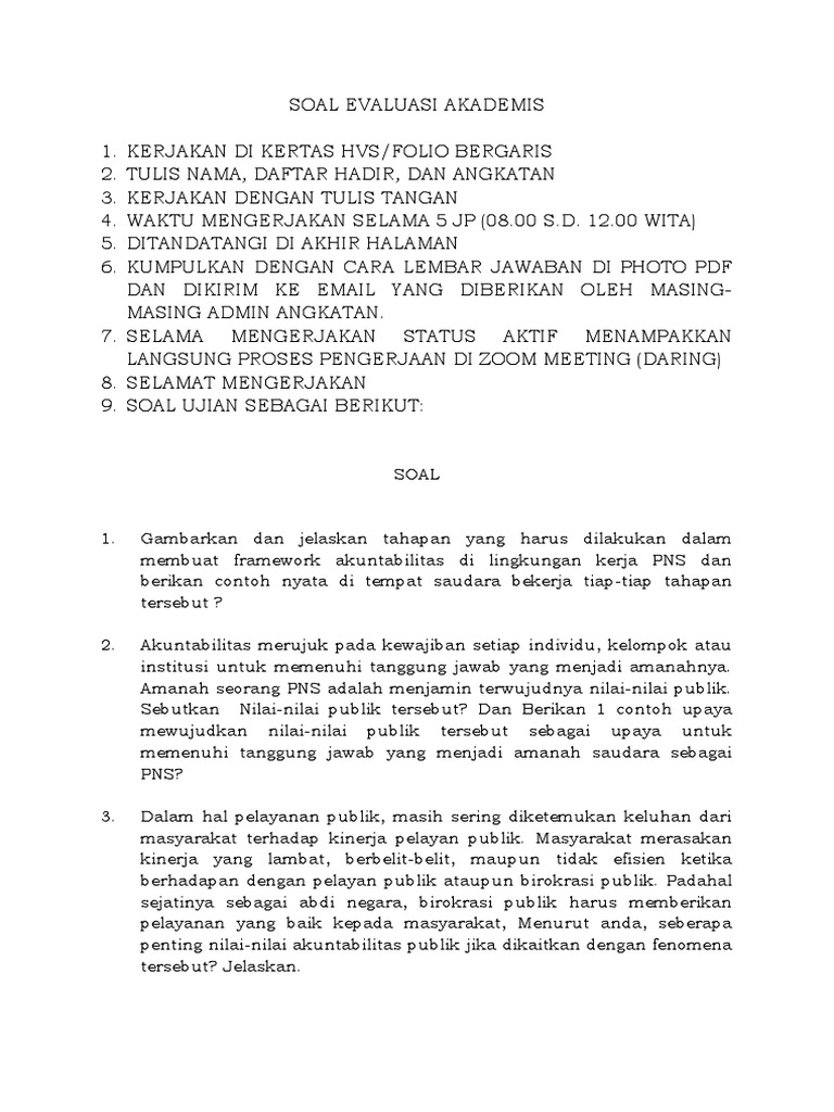 Soal Evaluasi Akademis Ag 2 & 3 | PDF