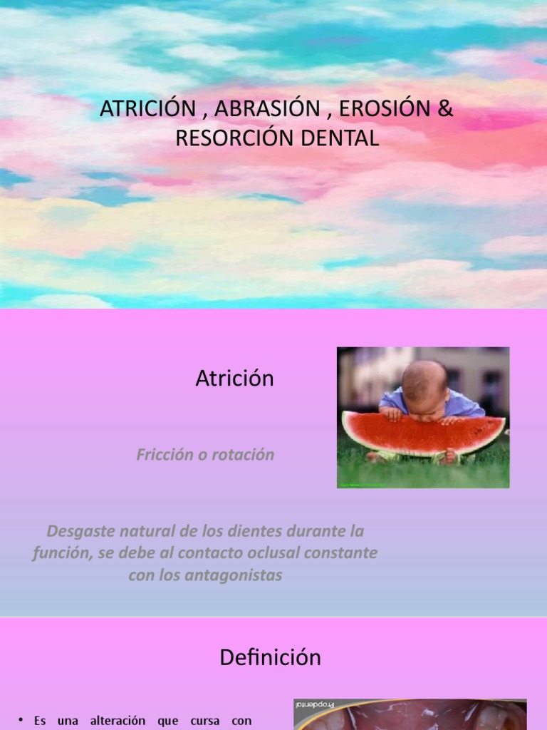 Atricion, Abrasion, Erosion y Resorcion2 | PDF | Diente | Esmalte de ...