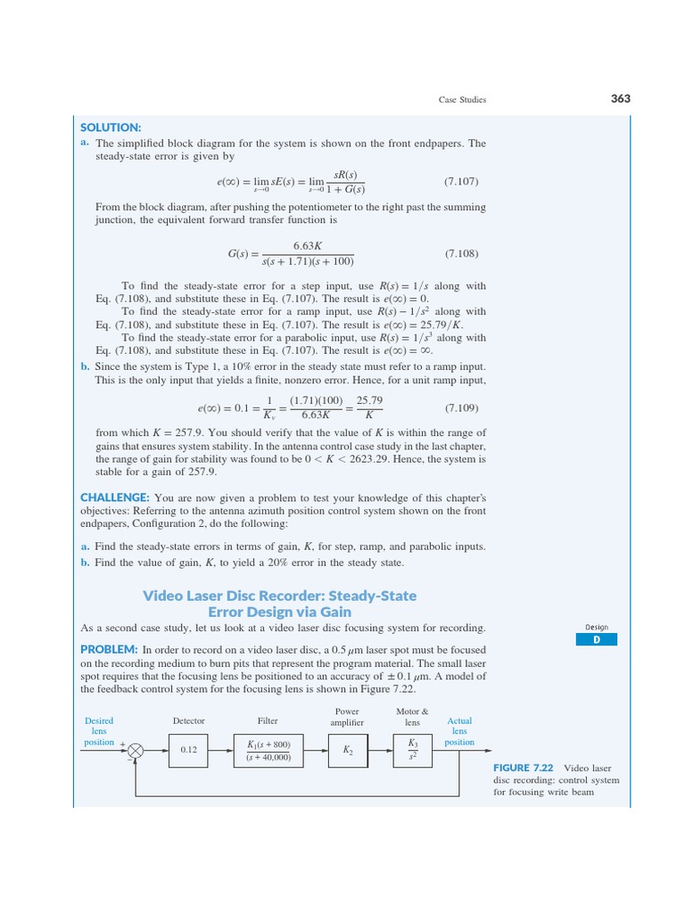 Control Systems Engineering 7th Edition Nise Pagias 363-366 | PDF ...