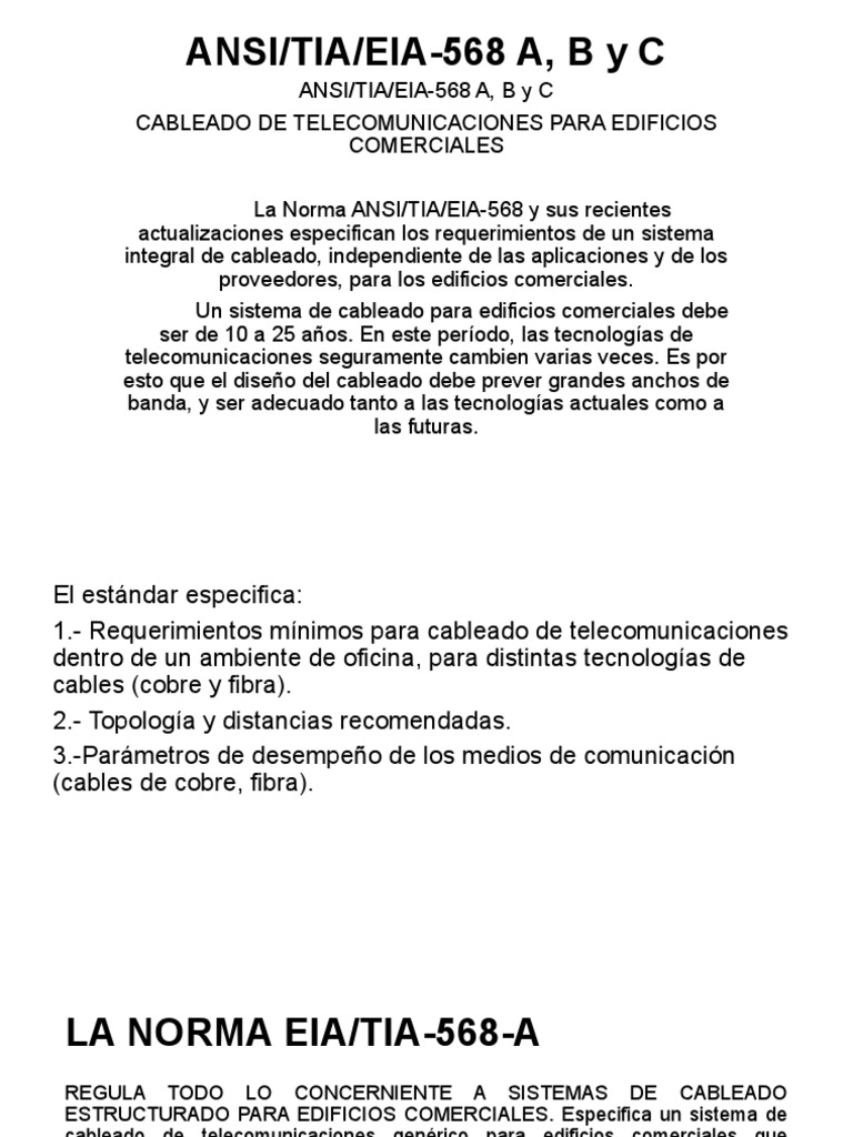 6 ANSI TIA EIA 568 A, B y C | PDF | Telecomunicaciones | Electrónica