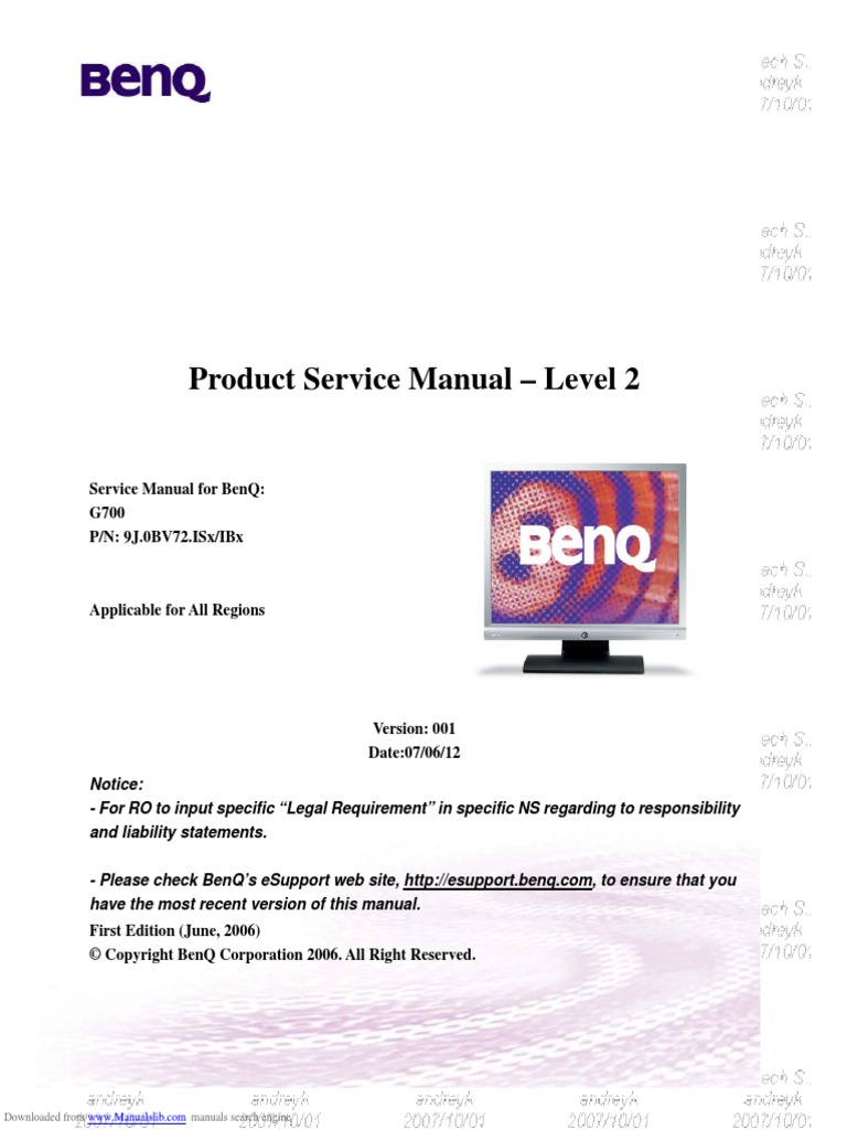 Product Service Manual - Level 2 | PDF | Computer Monitor ...