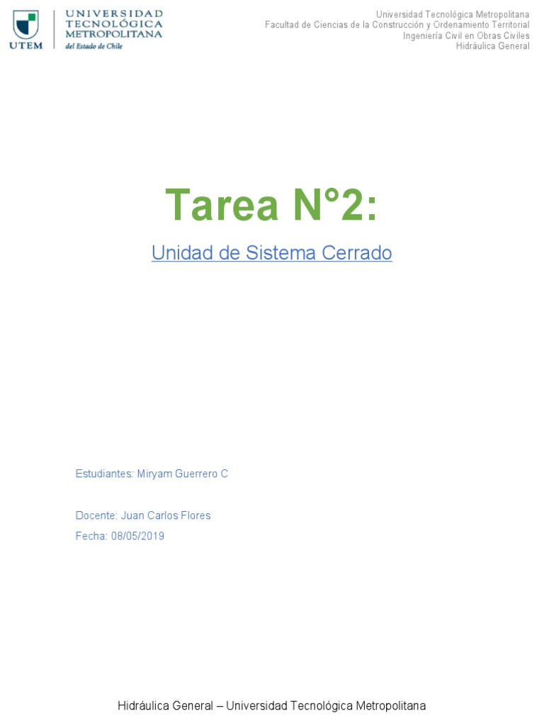 Tarea N2 - Hidraulica General | PDF | Viscosidad | Líquidos
