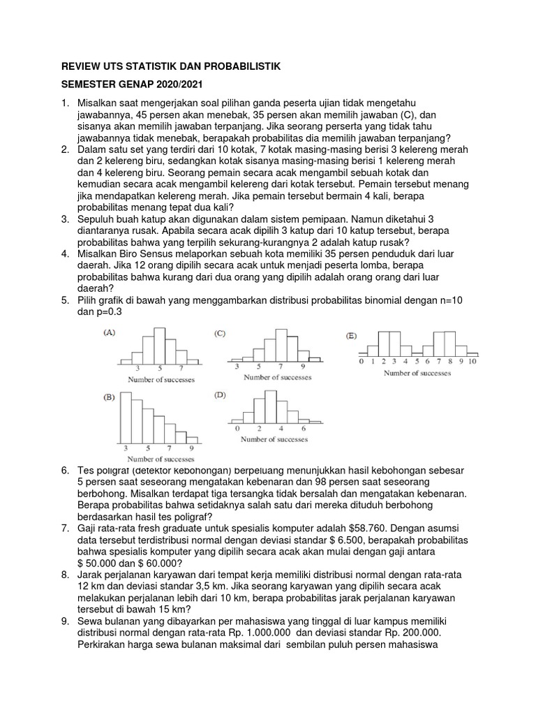 Review Uts Statistik Dan Probabilistik | PDF | Ilmu Sosial
