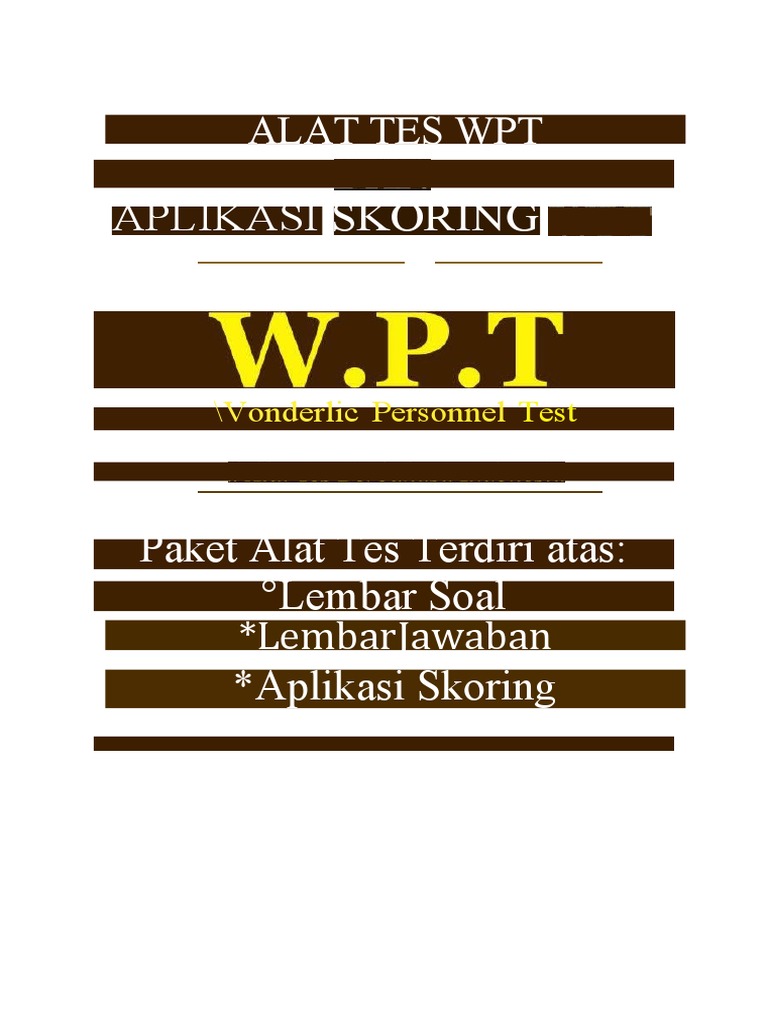 Paket Alat Tes WPT Lengkap | PDF