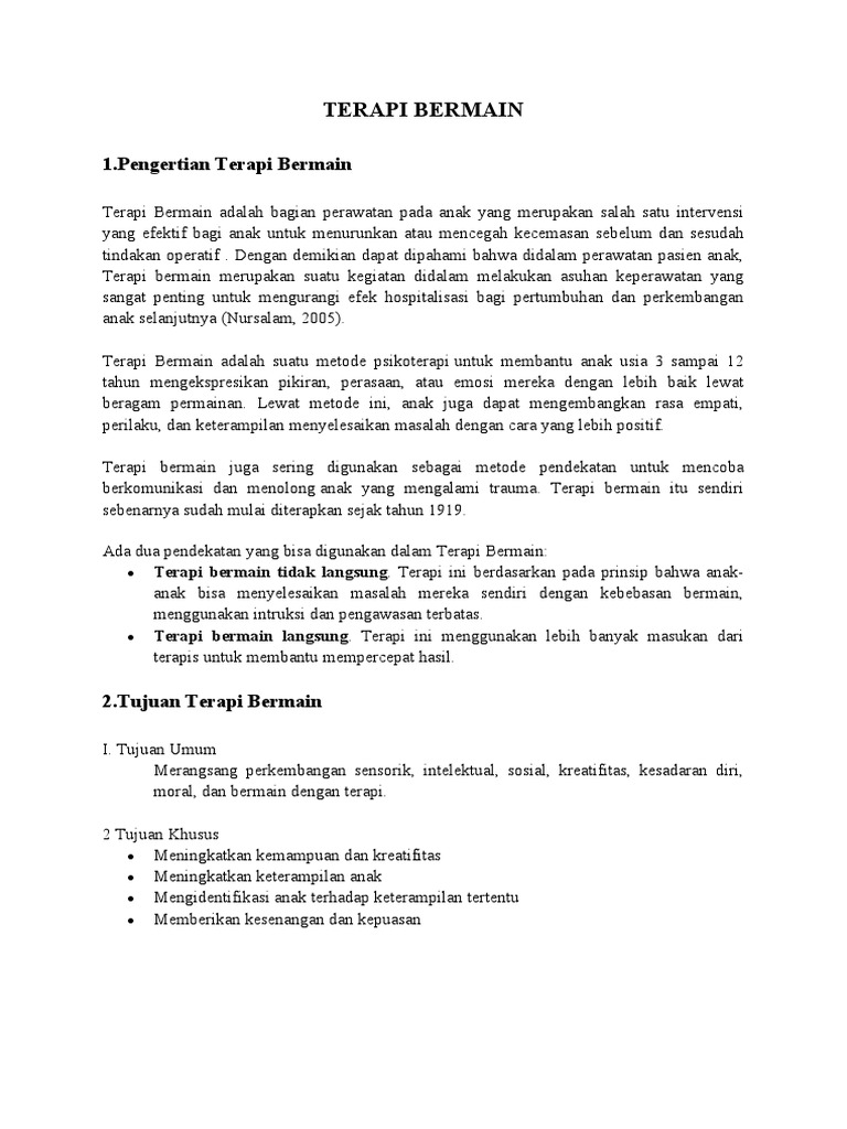 Terapi Bermain | PDF