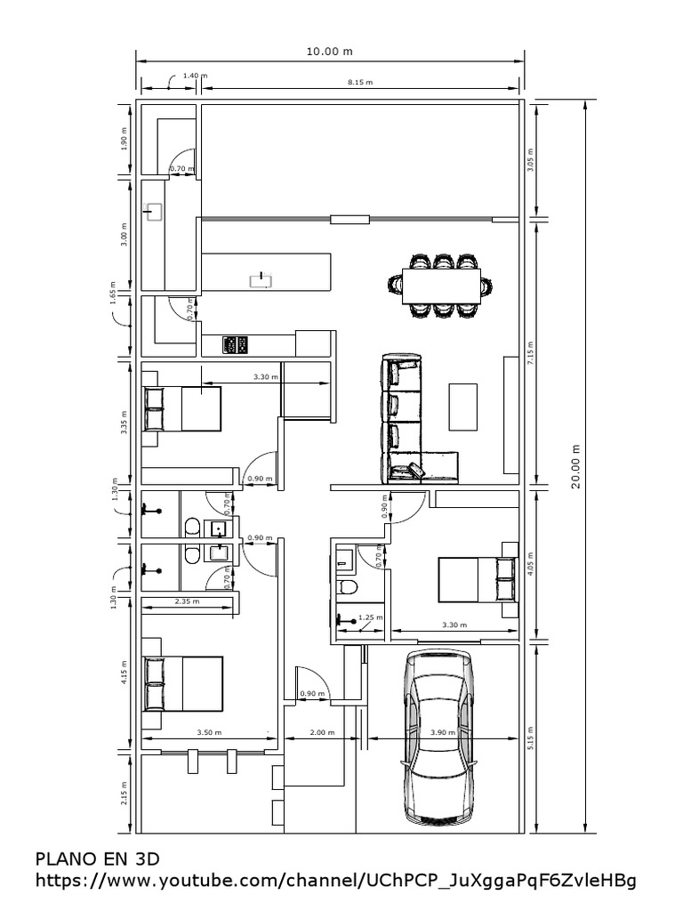Plano de 10x20 Metros (1 Piso) | PDF