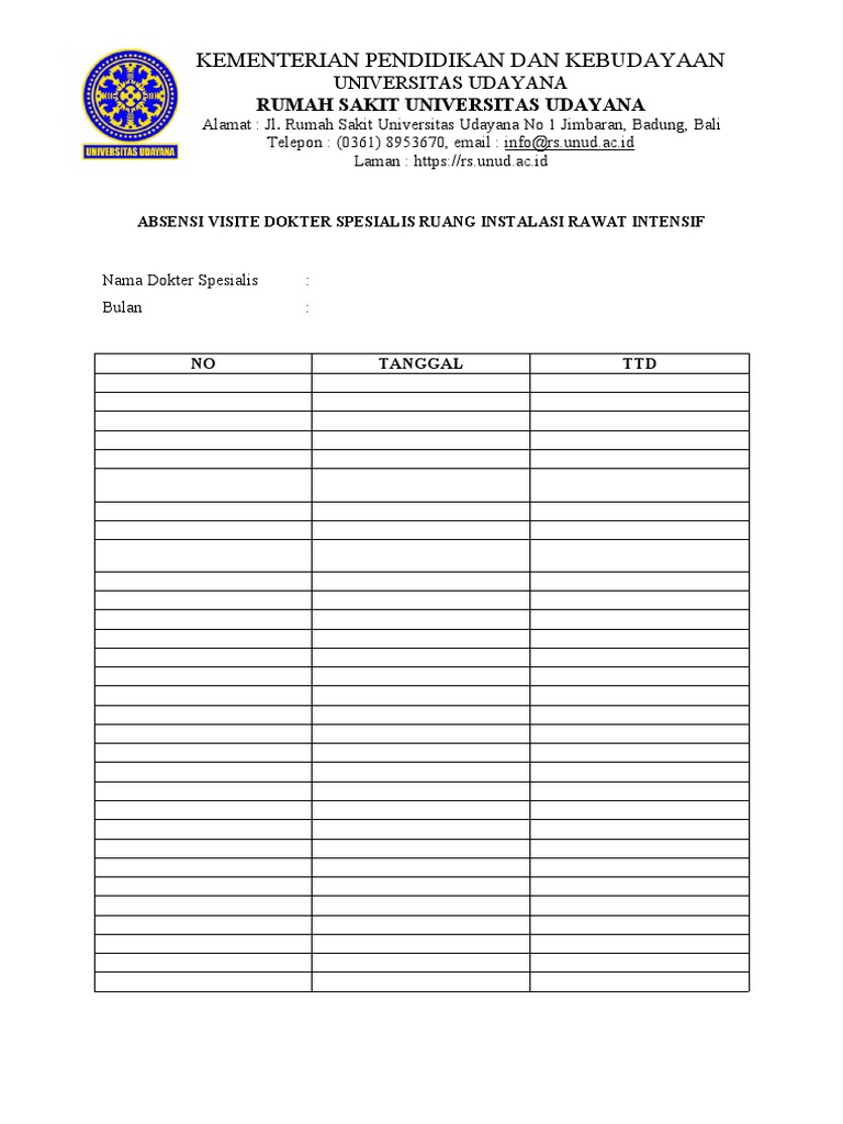 Format Absensi Obgyn | PDF