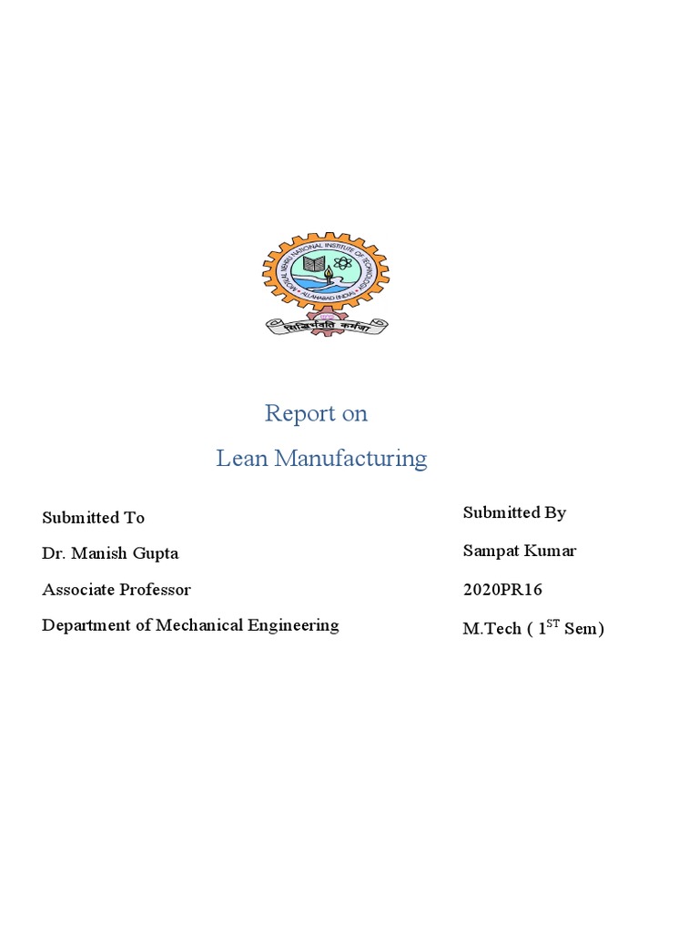 Lean Manufacturing Principles and Practices | PDF | Lean Manufacturing ...