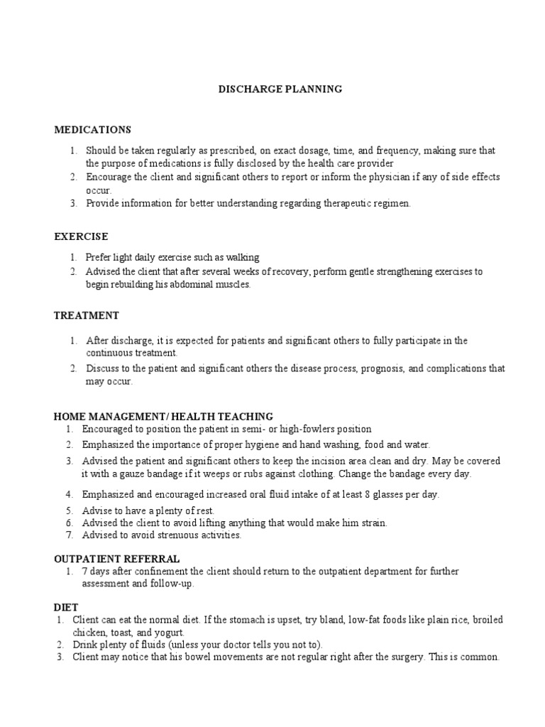 Discharge Planning | PDF