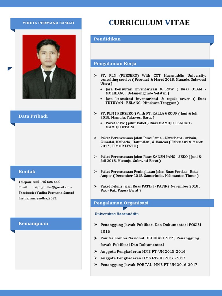 Contoh CV Teruntuk Ridwan Sayang | PDF