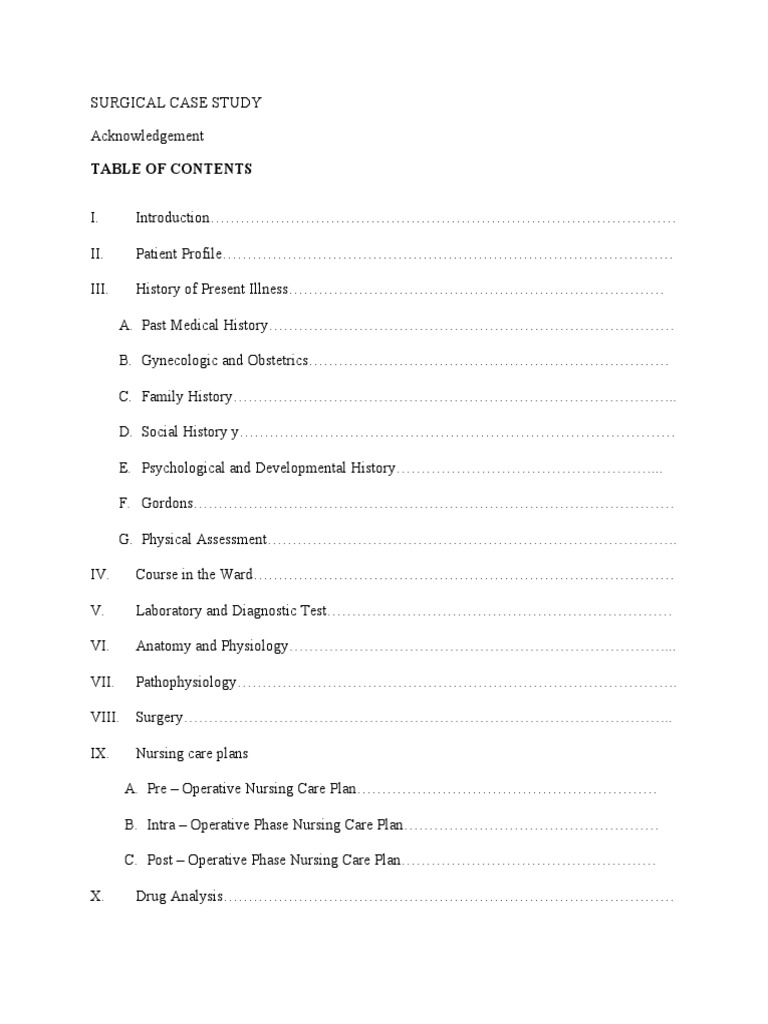 Surgical Case Study Overview and Care Plans | PDF