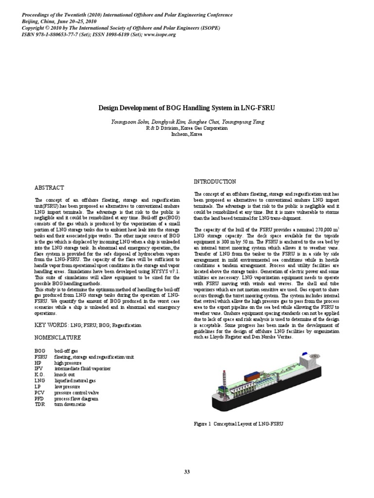 Design Development of BOG Handling System in LNG-FSRU: Youngsoon Sohn ...