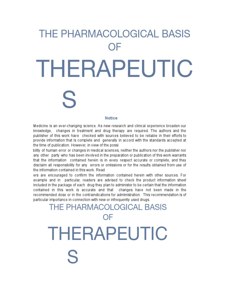 Goodman and Gilman's The Pharmacological Basis of Therapeutics | PDF ...