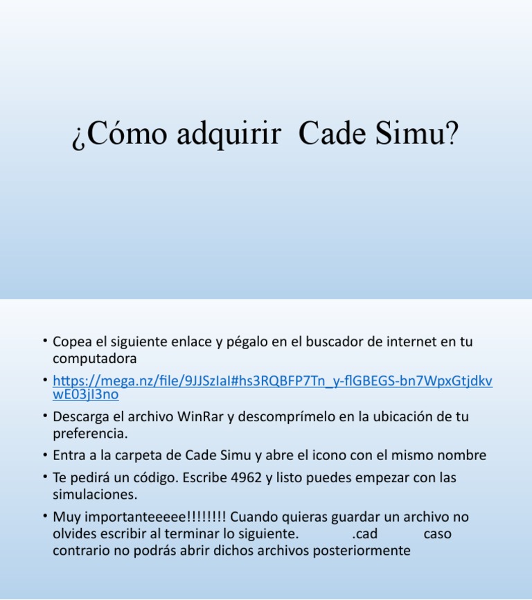 Cómo Adquirir Cade Simu | PDF