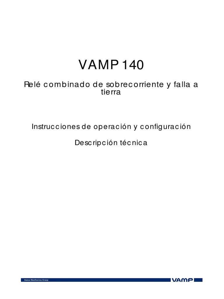 Relé Protección VAMP 140 | Descargar gratis PDF | Relé | Transformador