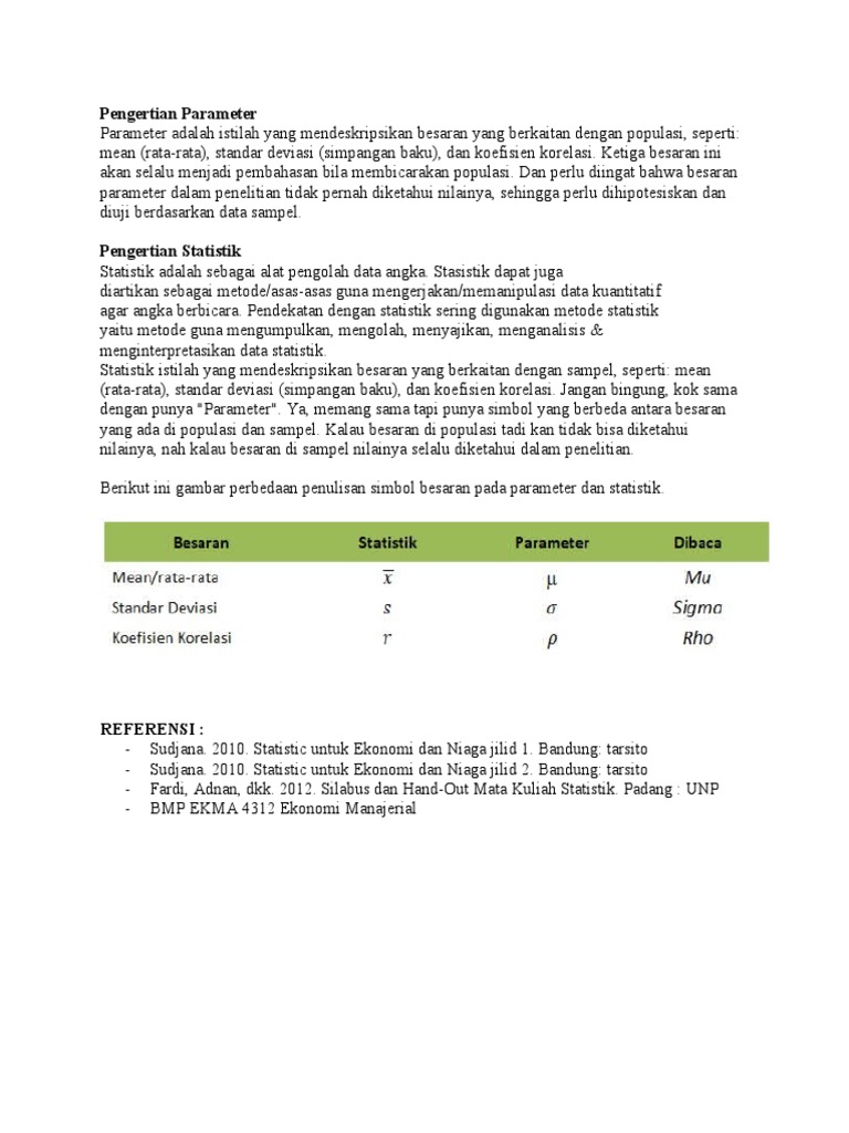 Pengertian Parameter | PDF