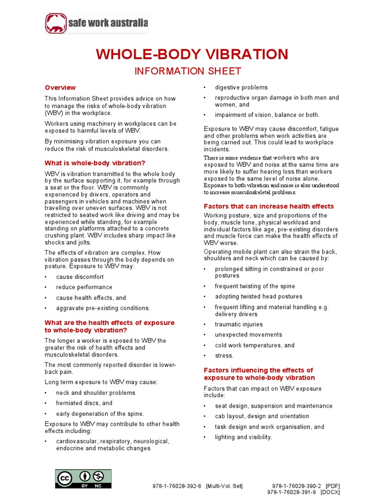 Whole Body Vibration Information Sheet | PDF | Safety | Clinical Medicine