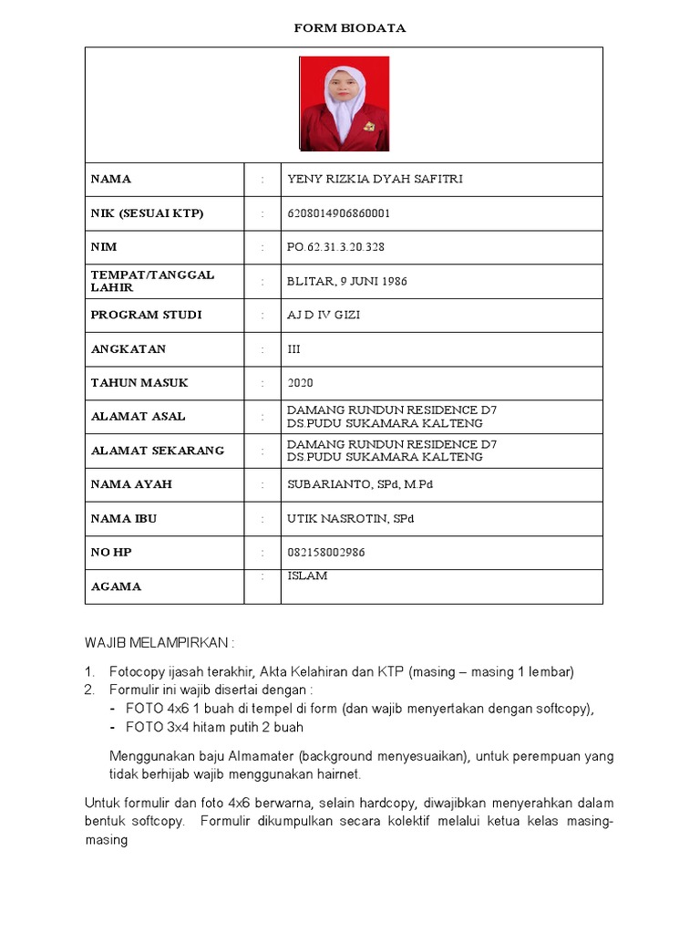 Yeny Rds FORM PENGUMPULAN DATA | PDF