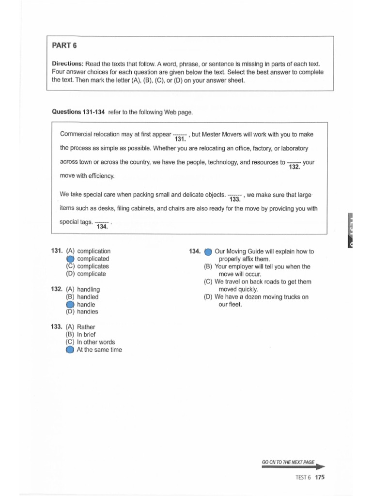 UNIT 7 READING PART 6 PRACTICE - Ms LIEN | PDF