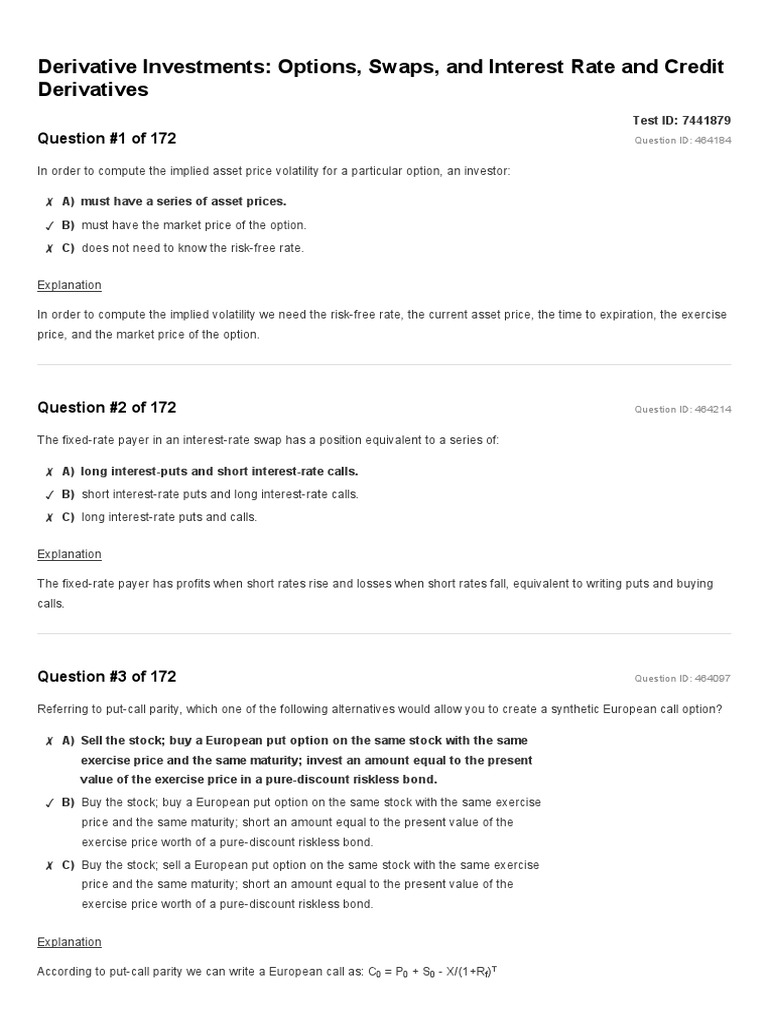 02 Derivative Investments - Options, Swaps, and Interest Rate and ...