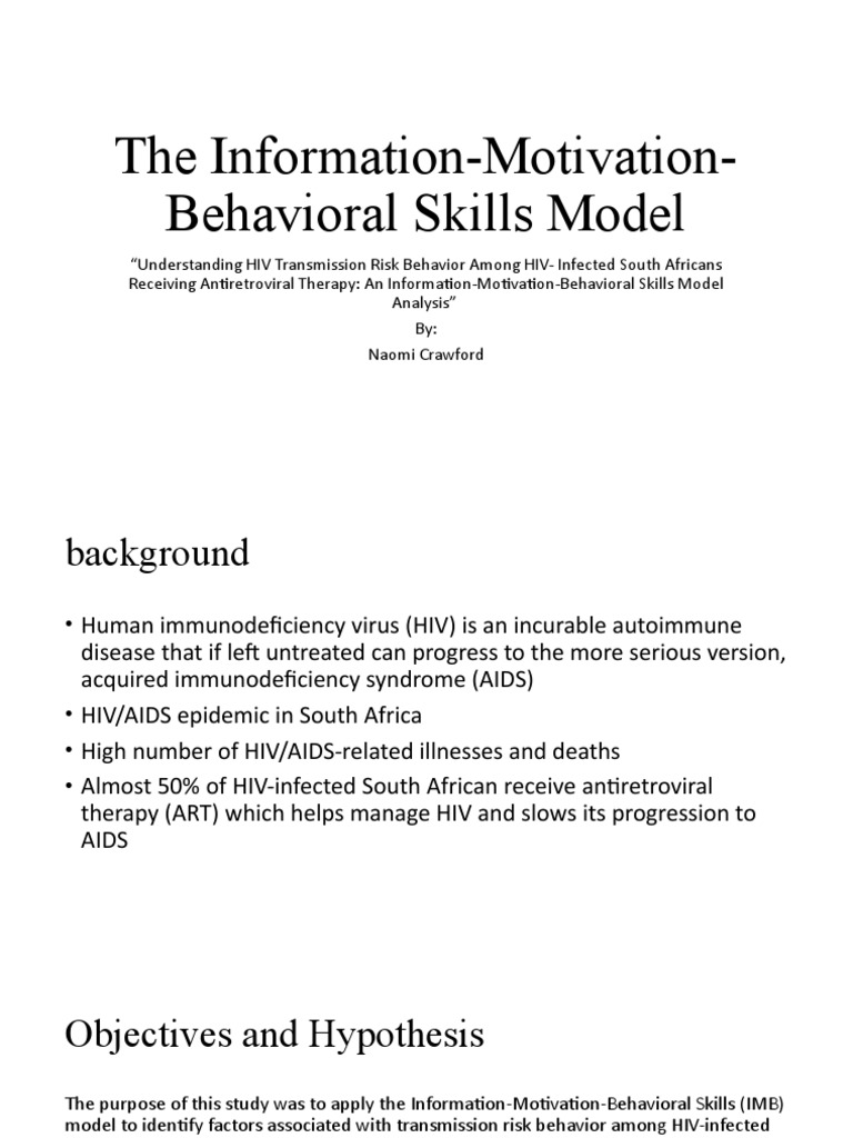 The Information-Motivation-Behavioral Skills Model | PDF | Prevention ...