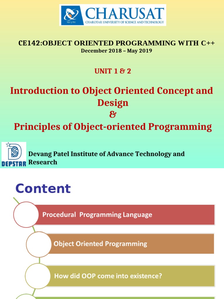 CE142: Introduction to Object Oriented Concepts and Design | PDF ...