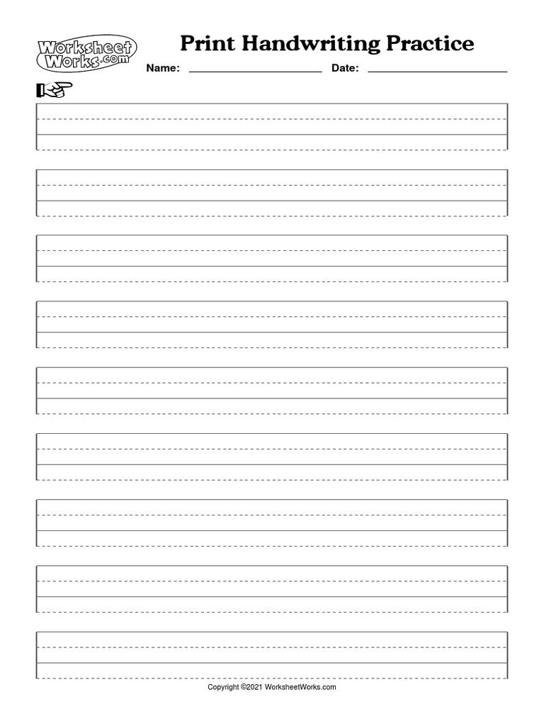 WorksheetWorks Print Handwriting Practice 1 | PDF WorksheetWorks Print Handwriting Practice 1 | PDF