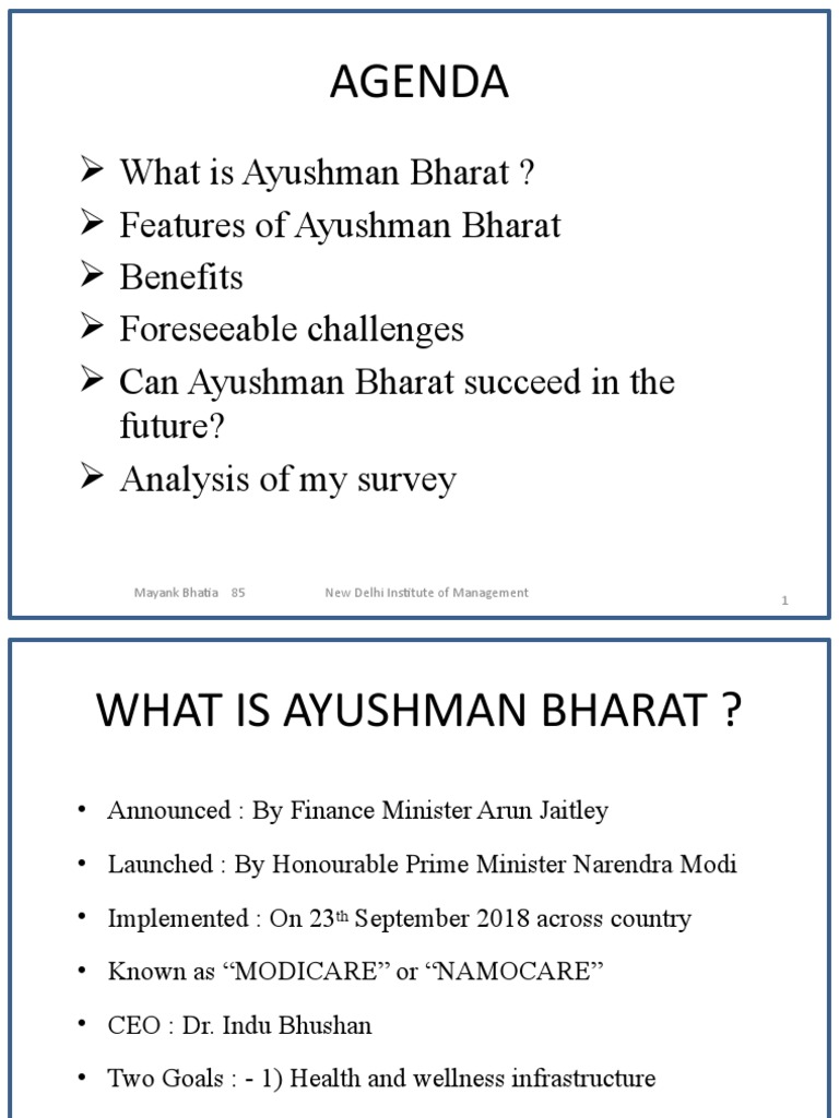 Ayushman Bharat | PDF | Government Of India | Health Care