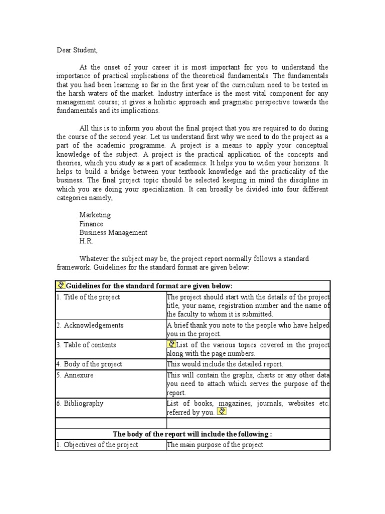 Guidelines For The Standard Format Are Given Below | PDF | Curriculum ...