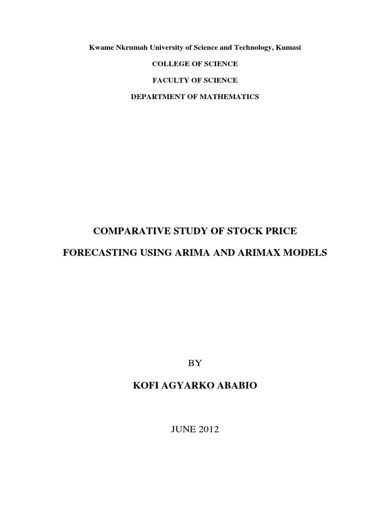ARIMA vs ARIMAX: Stock Forecast Study | PDF | Forecasting | Autoregressive Integrated Moving Average