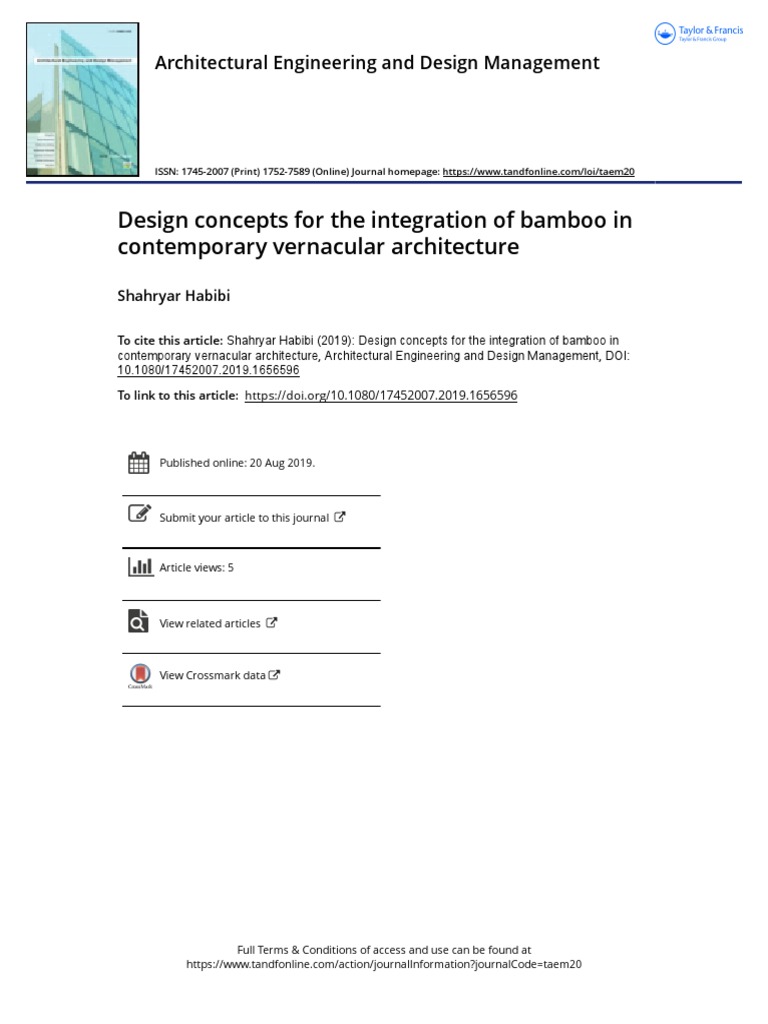 Design Concepts For The Integration of Bamboo in Contemporary ...
