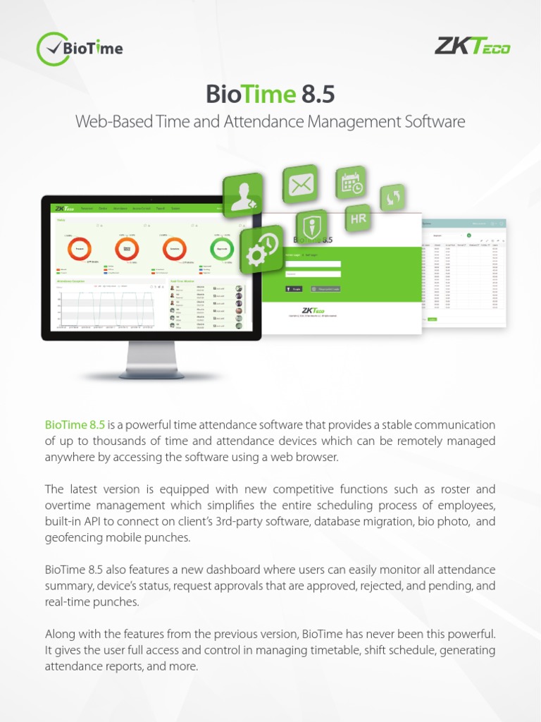 BioTime 8.5 Datasheet | PDF | Web Application | Computer Science