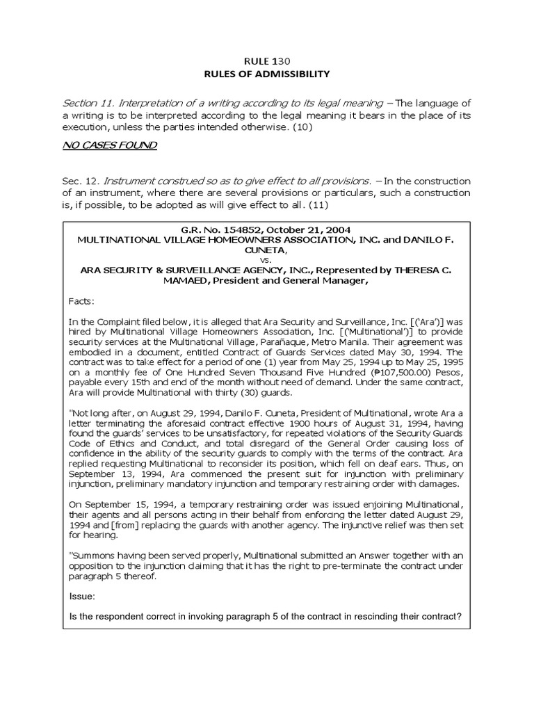 RULE 130 Sec 11-13 | PDF | Injunction | Public Law