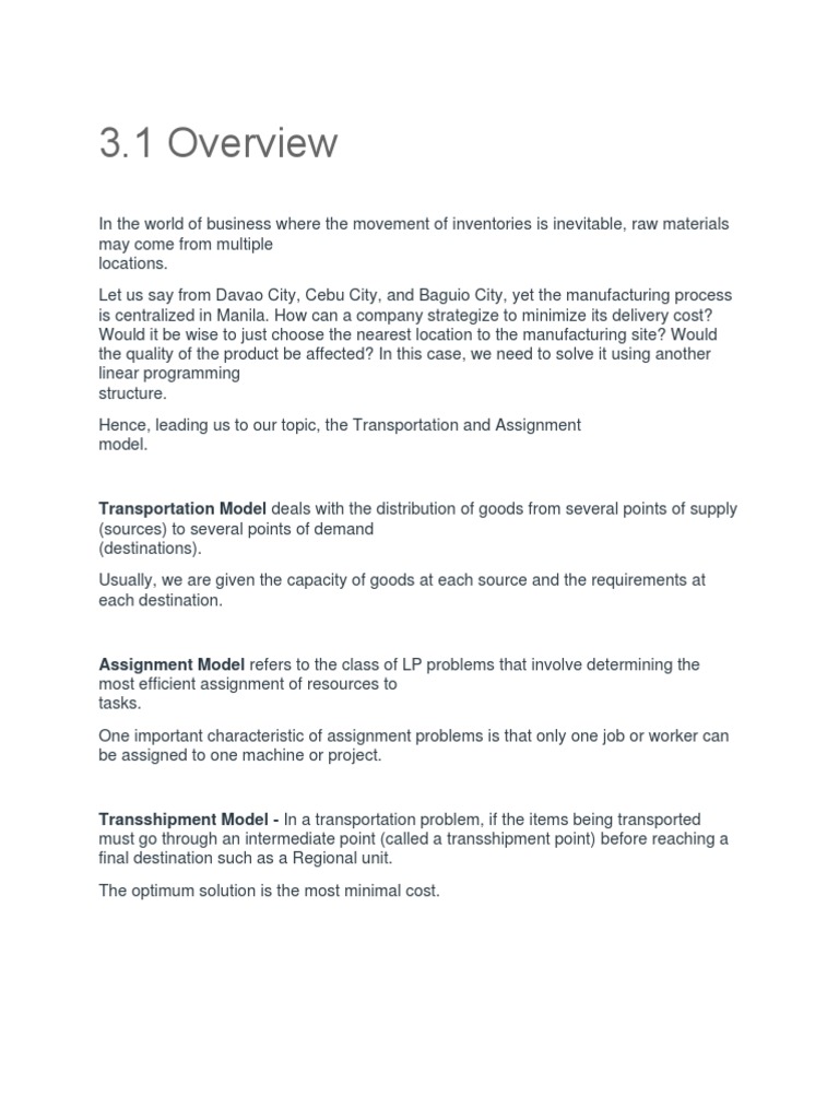 MODULE 3 Management | PDF | Transport | Applied Mathematics