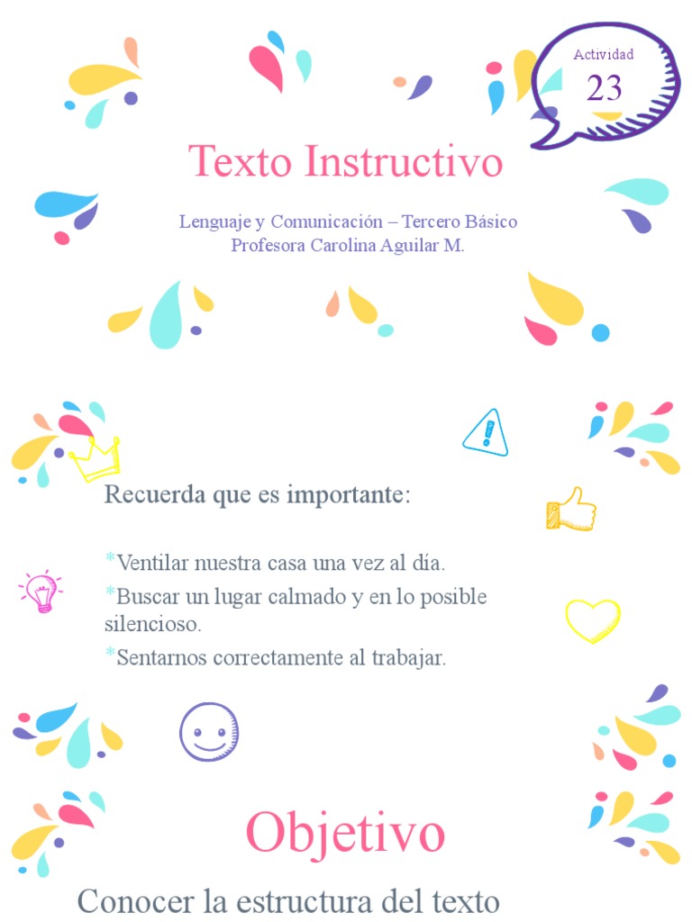 3°-Lenguaje-Guía-4-Actividad-23-ppt Textos Instructivos | PDF ...
