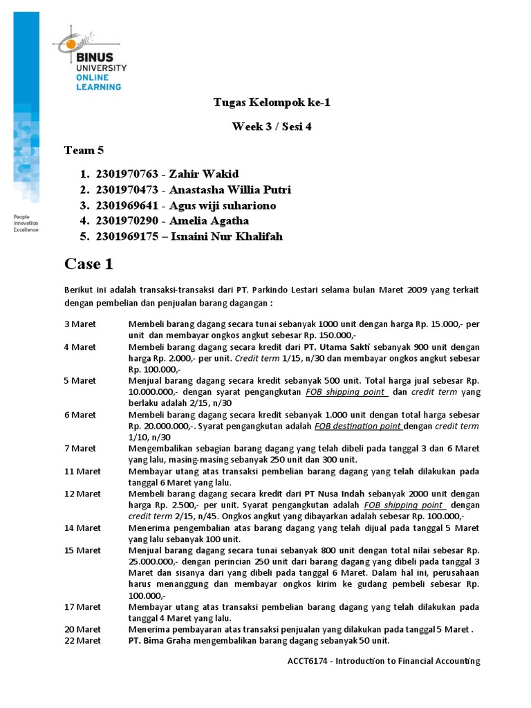 1921 Acct6174 Dzba TK1-W3-S4-R3 Team5 | PDF | Pengelolaan Keuangan & Uang | Hukum