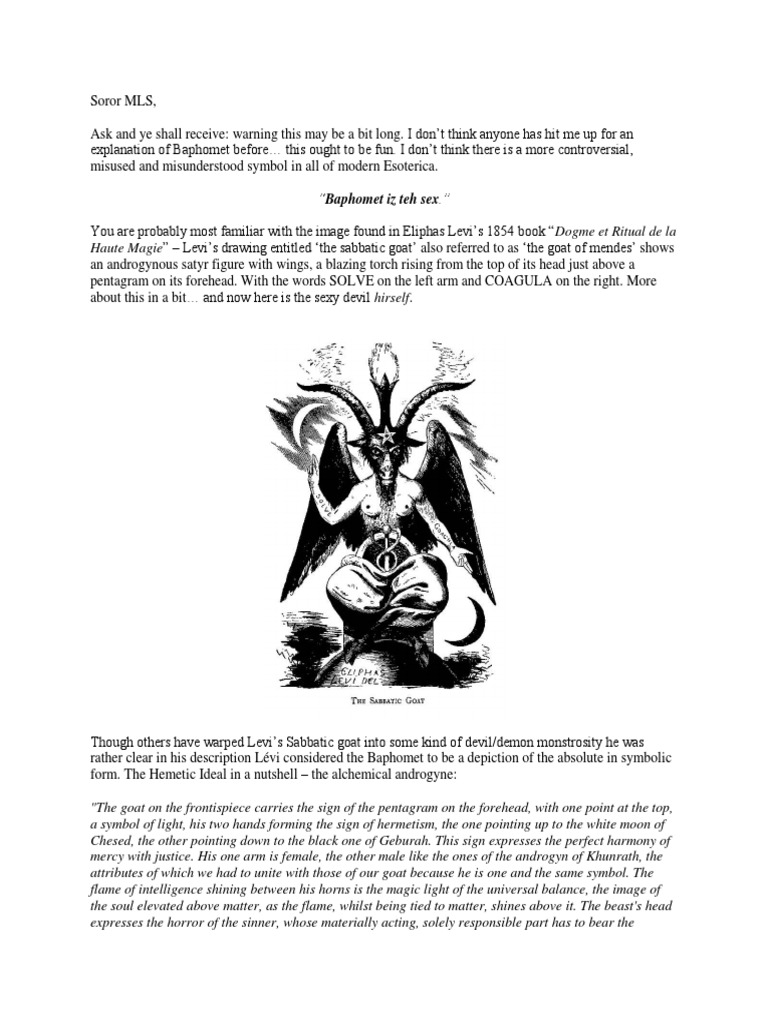 Baphomet A Historical Look Letter To A F | PDF | Religion And Belief