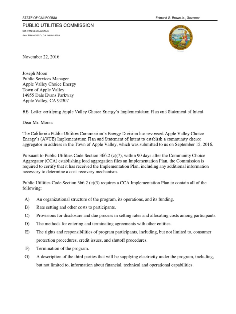 Certification Letter For Apple - Valley - Energy | PDF | Energy And ...