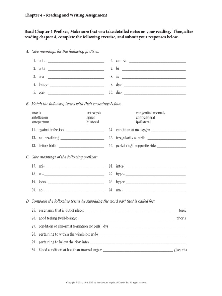 Chapter 4 - Reading and Writing Assignment | PDF | Neoplasms | Diseases ...