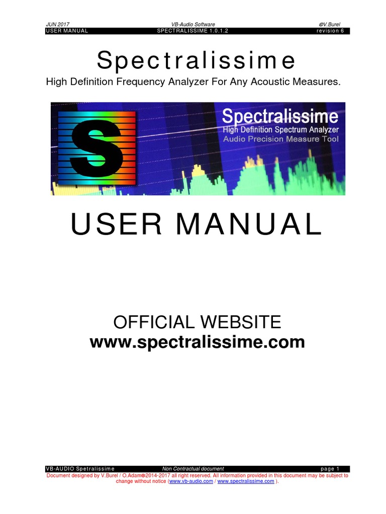 Spectralissime User Manual 1.0.1.2 | PDF | Microphone | Sound