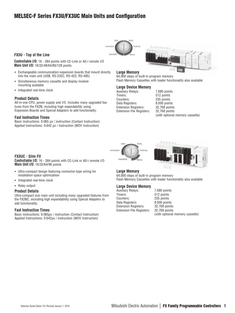 MELSEC-F Series FX3U/FX3UC Main Units and Configuration | PDF | Input ...