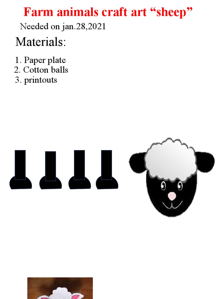 Needed On Jan.28,2021: Farm Animals Craft Art "Sheep" | PDF